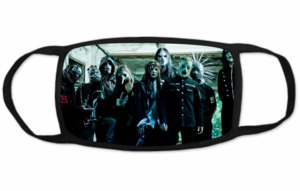 Маска защитная тканевая на лицо Slipknot, Слипнот №9, Детская - 18 на 10 см
