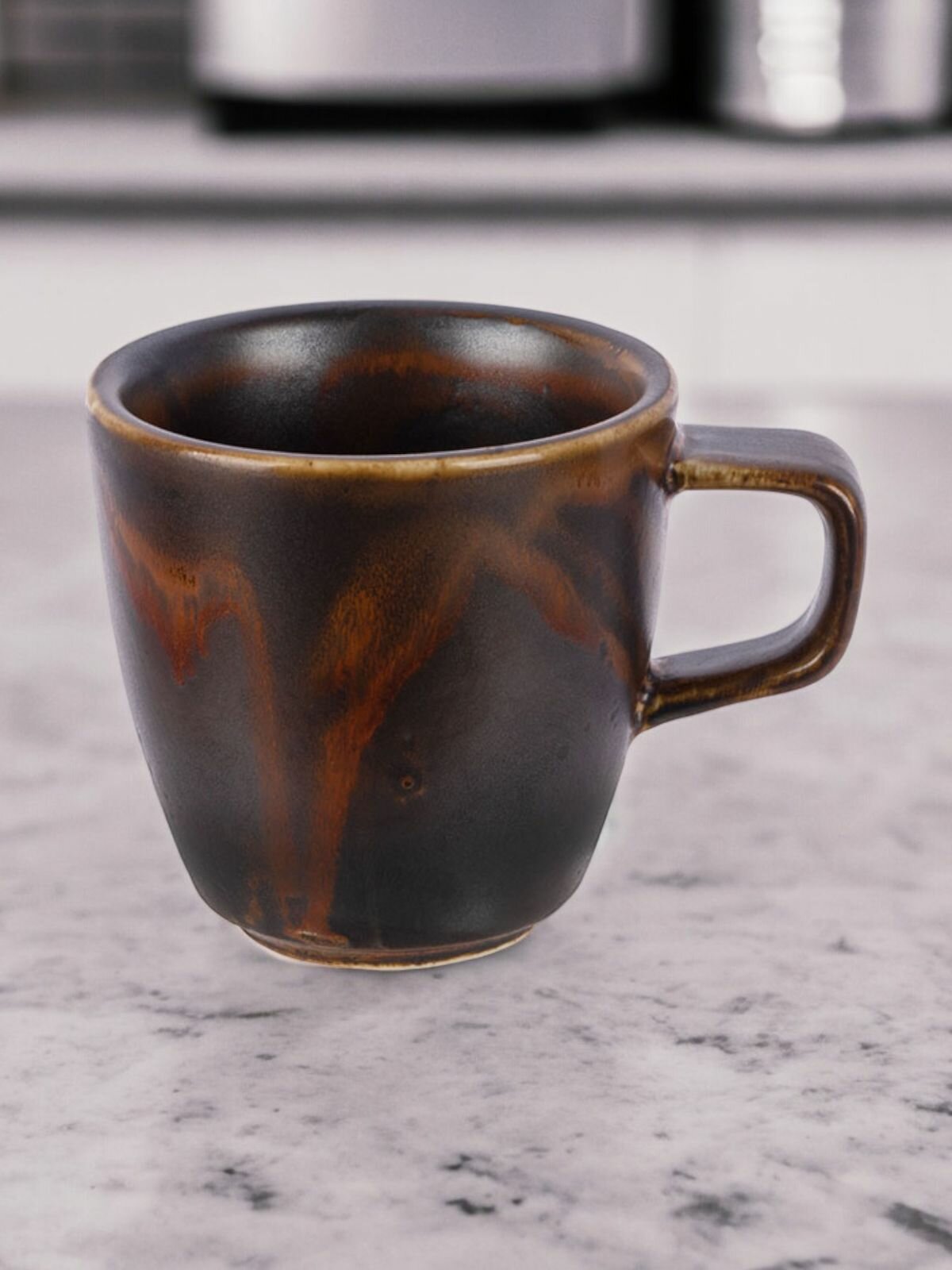 Чашка Kunstwerk Мак кофейная 100мл, 65х65х62мм, фарфор, медный, 1 шт.