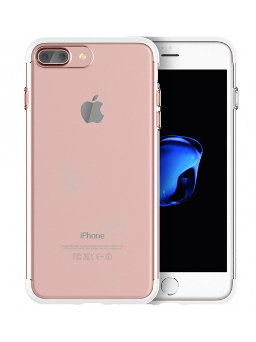 Чехол накладка Rock Cheer TPU case для Apple iPhone 7 Plus/8 Plus, прозрачный, белый