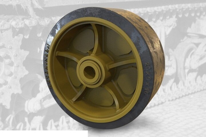35024FURY US tank M4 Sherman VVSS Open Spoke roadwheels (D38501) w/blanked holes set