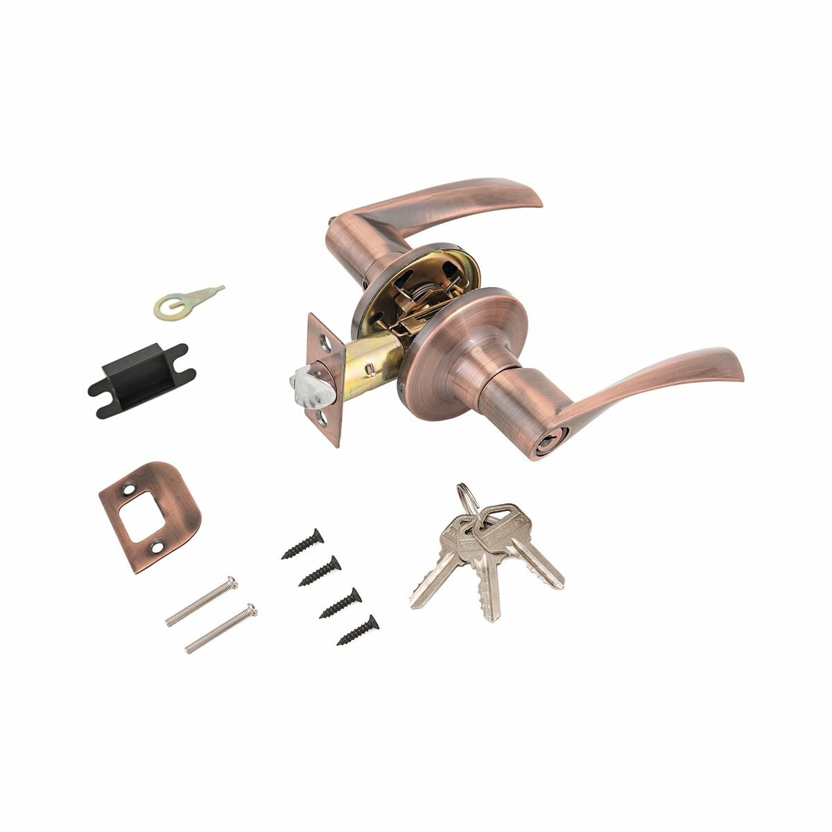 Ручка-защелка "Стандарт" 8901 ET AC, ключ/фиксатор, цвет: медь