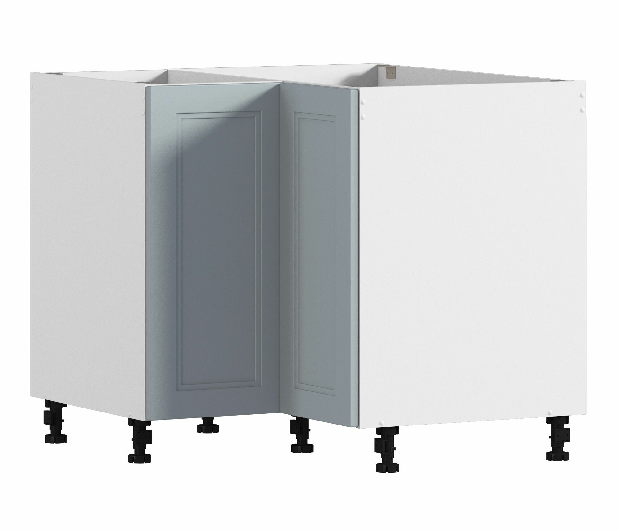 Кухонный модуль напольная тумба столплит Регина рсур/1-90 угловая, ЛДСП, Белый/МДФ MODERN Серый, 90х90х82 см