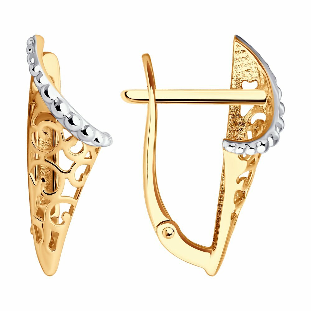 Серьги, красное золото, 585 проба