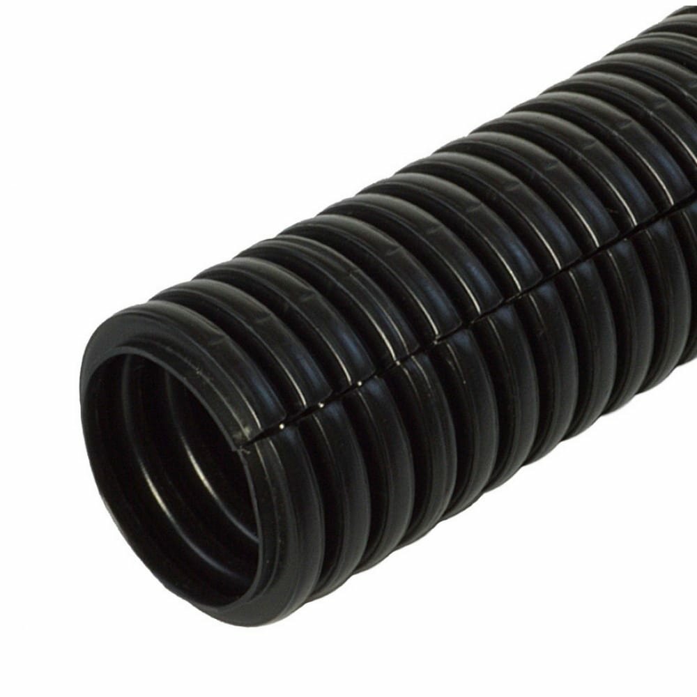 Гофрированная труба Промрукав ПП лёгкая 350 Н безгалогенная HF разрезная черная д16 100м PR02.0063