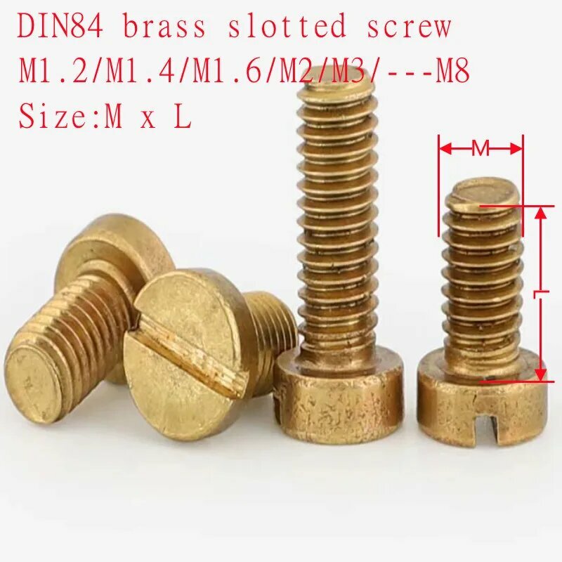 Латунные винты ZFhong DIN84 3-30 мм M4 20PCS, 8 мм