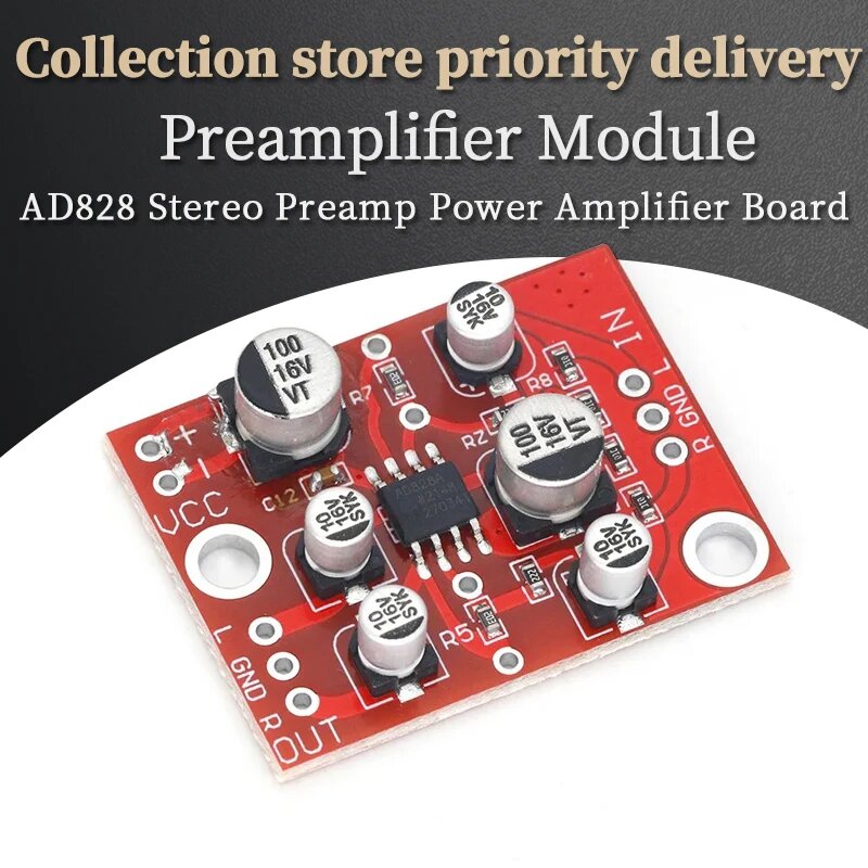 5 В-15 В постоянного тока 12 В AD828 стерео предусилитель плата усилителя мощности модуль предусилителя
