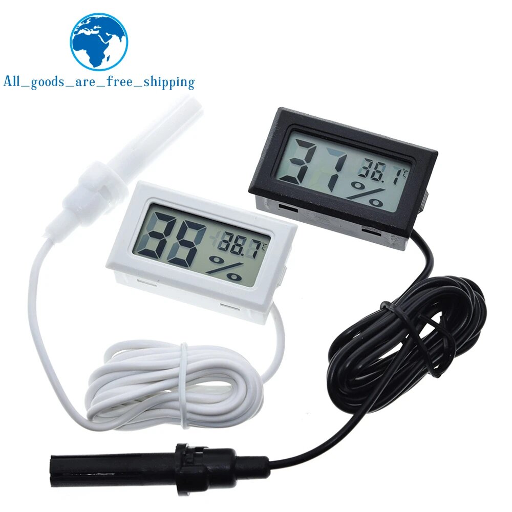 Цифровой термогигрометр LCD с датчиком температуры и влажности, 1PCS Black — фото 1