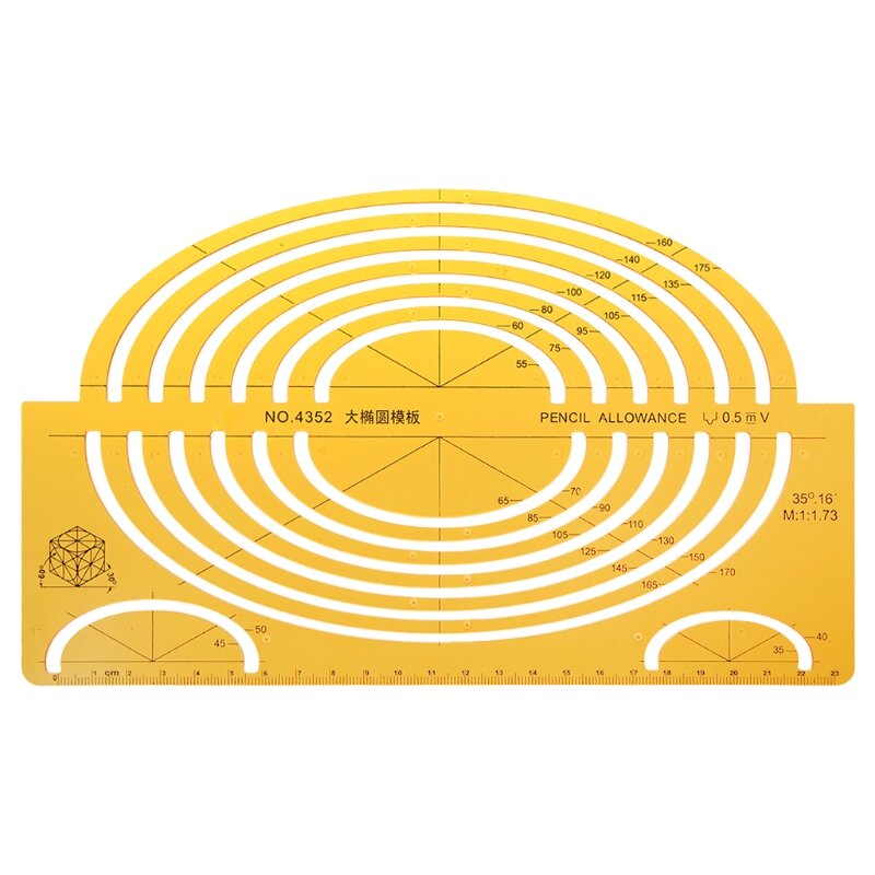 Эллипсы из смолы K, Шаблоны Для Рисования, Большая Изометрическая Линейка, Измерительный Инструмент Для Студентов