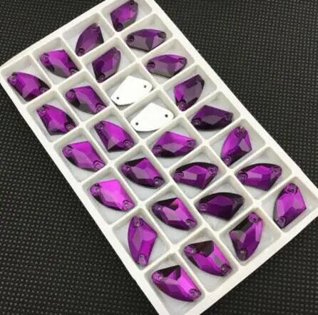 Стеклянные кристаллы галактика для рукоделия Фиолетовый, 12x19mm 20pcs, amethyst