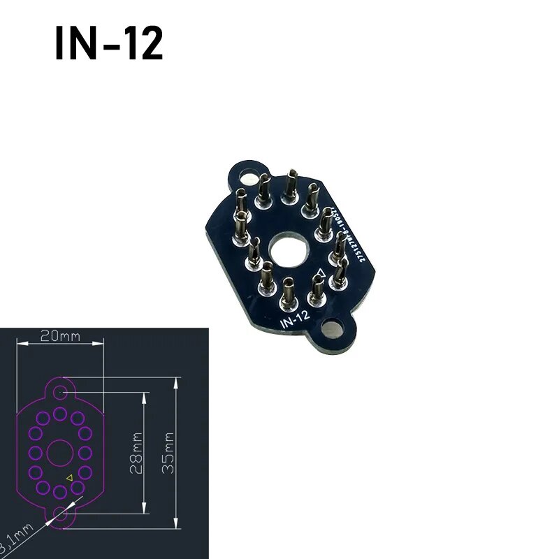 Разъем для Nixie трубки IN-12, Цвет: IN-12