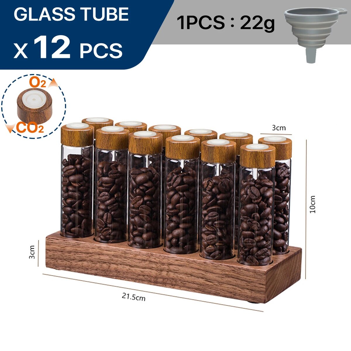 Контейнер для кофе EDLEXKAFFEE 12 стеклянных трубок