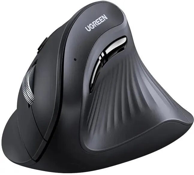 Беспроводная мышь вертикальная UGREEN MU008 (25444) Wireless Vertical Mouse 2.4 GHz&BT. Цвет: черный