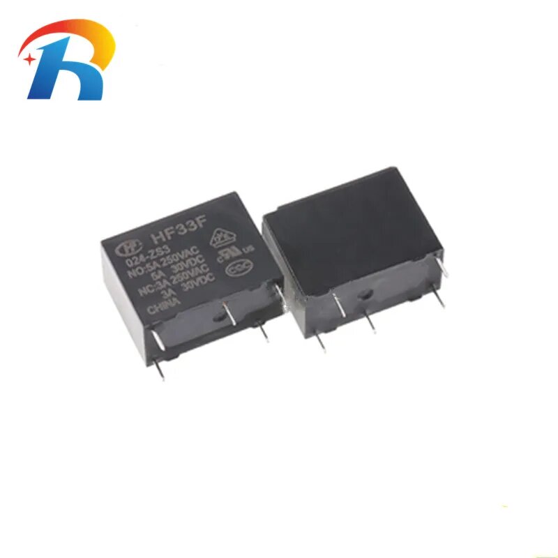 Реле мощности 5 шт, 5В, 12В, 24В HF33F-024-ZS3 24V 5A