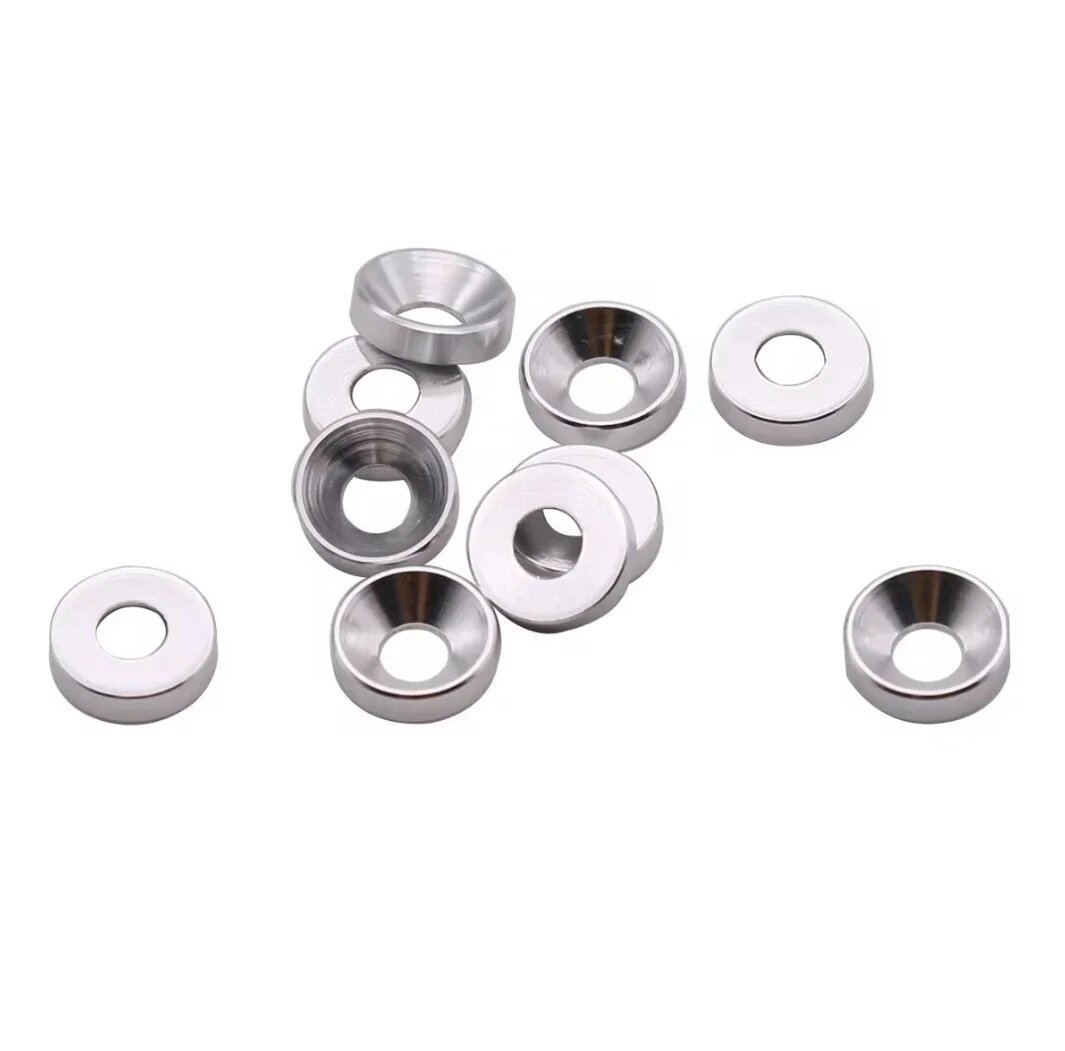 Алюминиевые шайбы с потайной головкой M2-M8 Silver, M5-5pcs