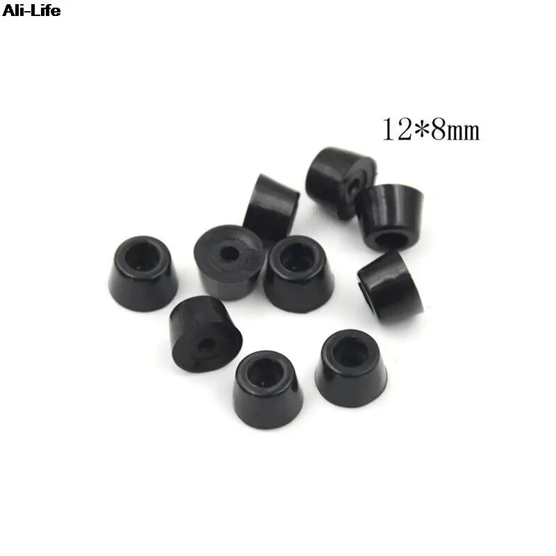 Нескользящие ножки для мебели, черные колонки, конические резиновые противоударные 10pcs 12x8x7mm