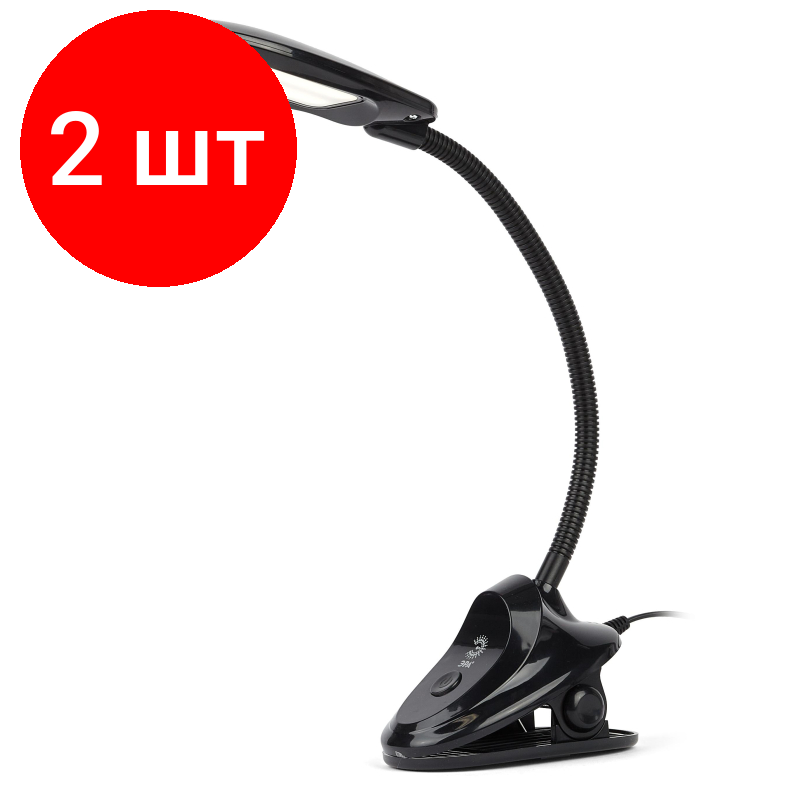 Комплект 2 штук, Светильник настольный ЭРА NLED-478-8W-BK черный (20/160)