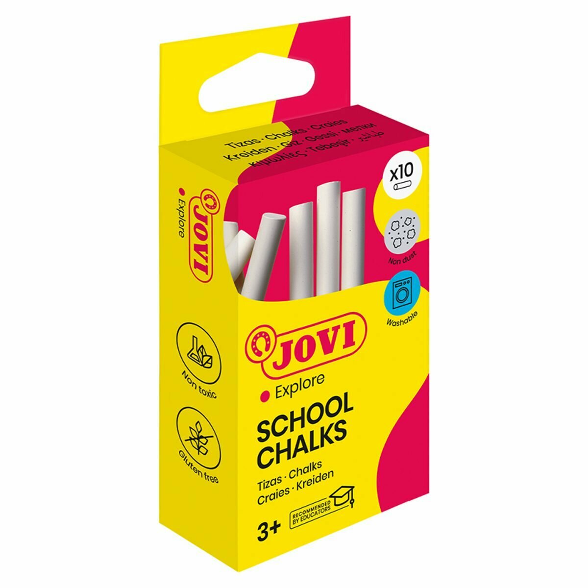 Мел белый Jovi, средняя твердость, круглый, 10шт. (1010), 160 уп.