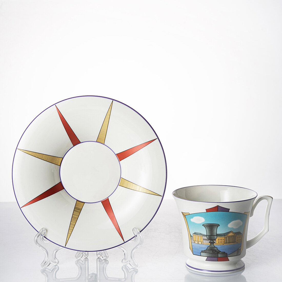 Чайная пара ИФЗ ф. Юлия "Невские берега", костяной фарфор, 2 предмета, 210 мл