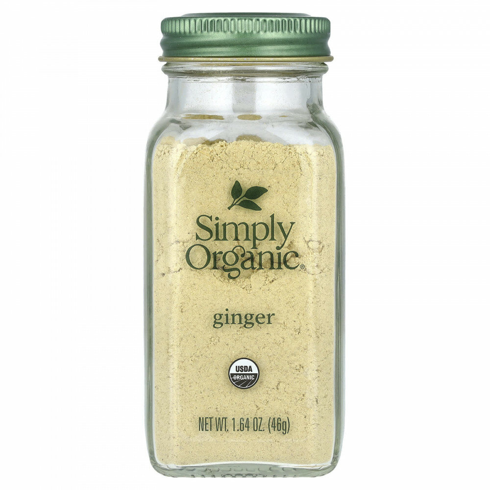 Simply Organic, имбирь, 46 г (1,64 унции)