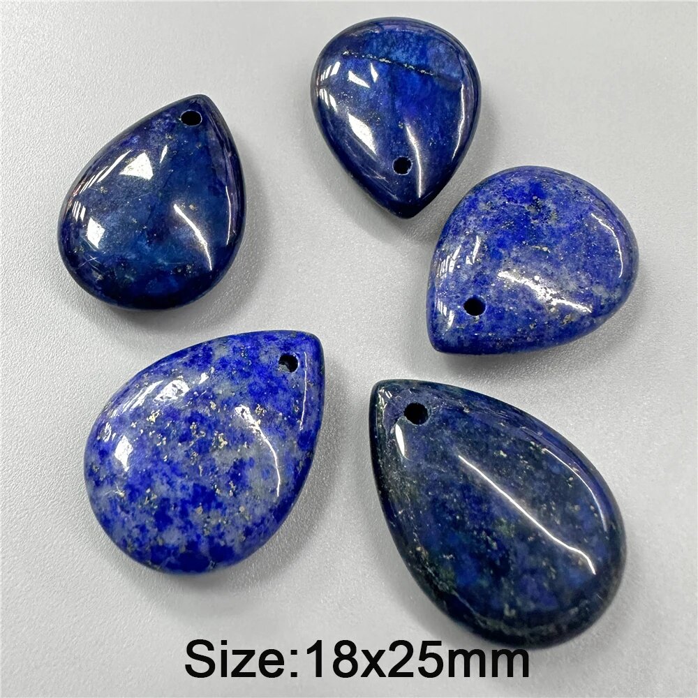 Кулоны из натурального камня Rainagem 18x25 мм Синий, 1PCS, Lapis Lazuli