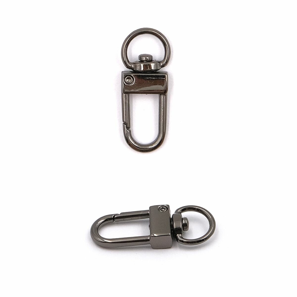 Карабин поворотный с кольцом 10мм (12*34мм) металл, чёрный никель