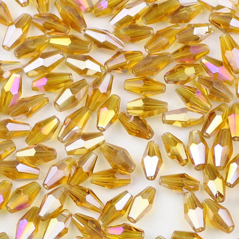 BTFBES стеклянные бусины кристаллы 4*8 мм 100 шт Brown