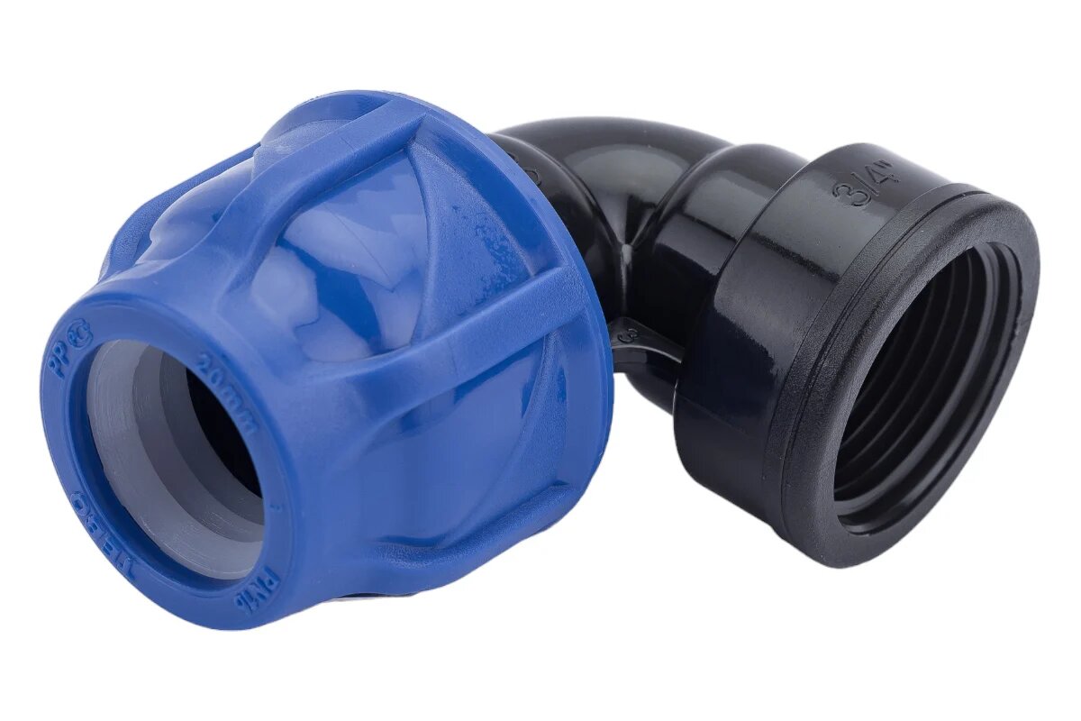 TEBO ПНД Отвод компрессионный вн. резьба 20x3/4" Т-ПНД О.4.20-34. CN для труб ПНД