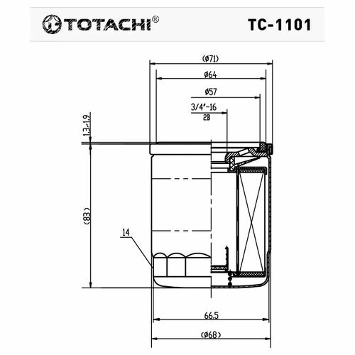 Фильтр масляный Totachi TC1101
