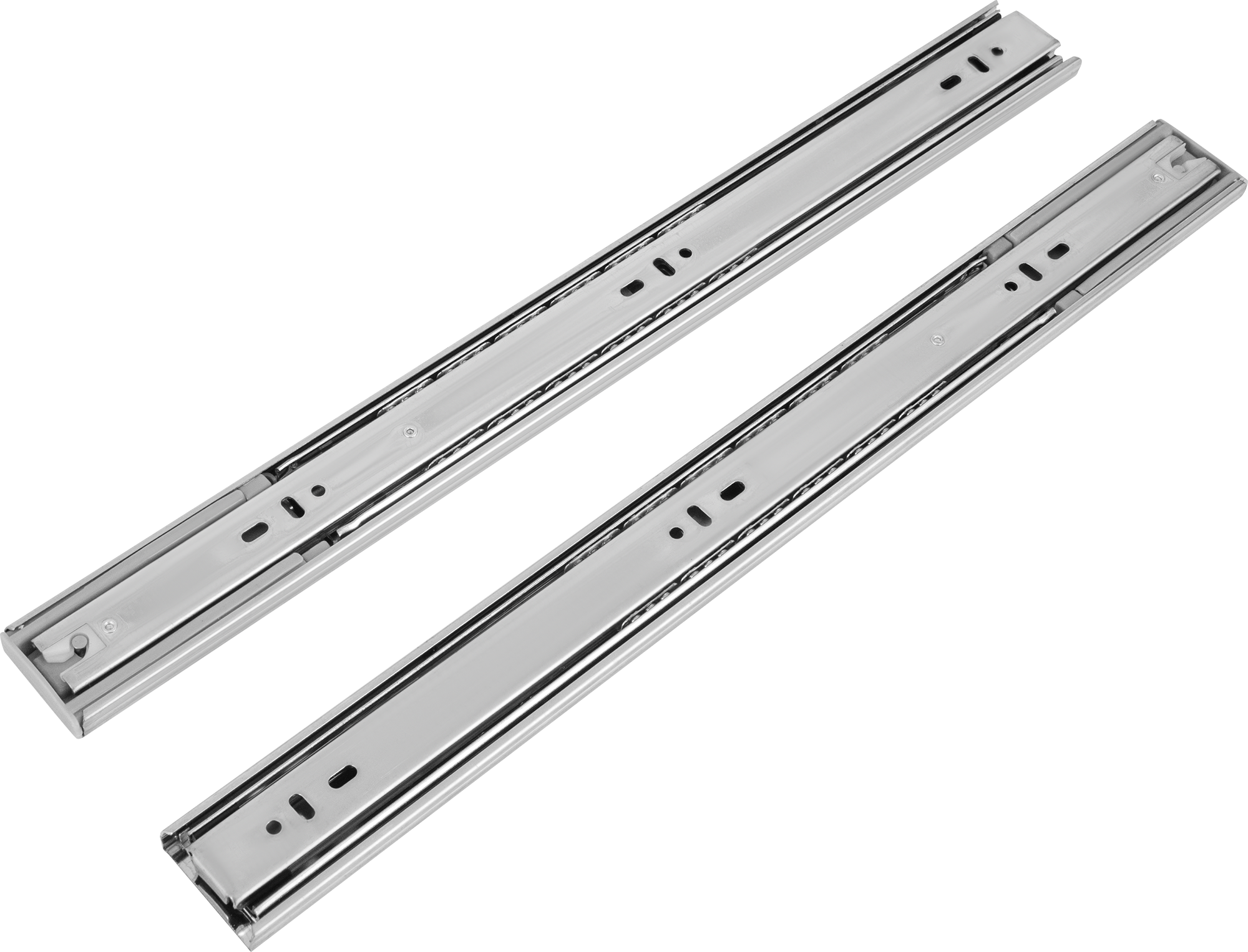 Направляющие скобяной шариковые, без доводчиков, из металла, цвет серый, 400мм, 2шт. / фурнитура для мебели (комплект из 2 шт)