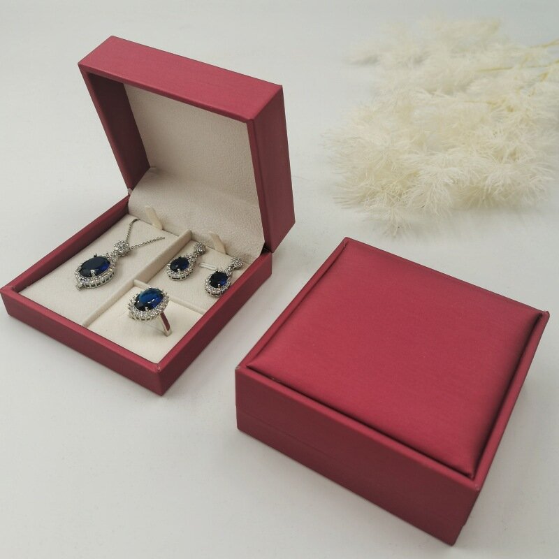 Подарочный набор "Ювелирная коробка", бордовый, искусственная кожа
