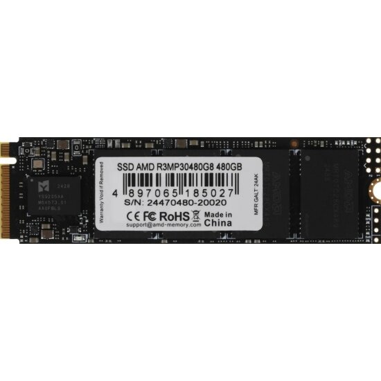 SSD диск Amd M.2 2280 Radeon R3 PCIe 3.0 x4 480GB (R3MP30480G8)