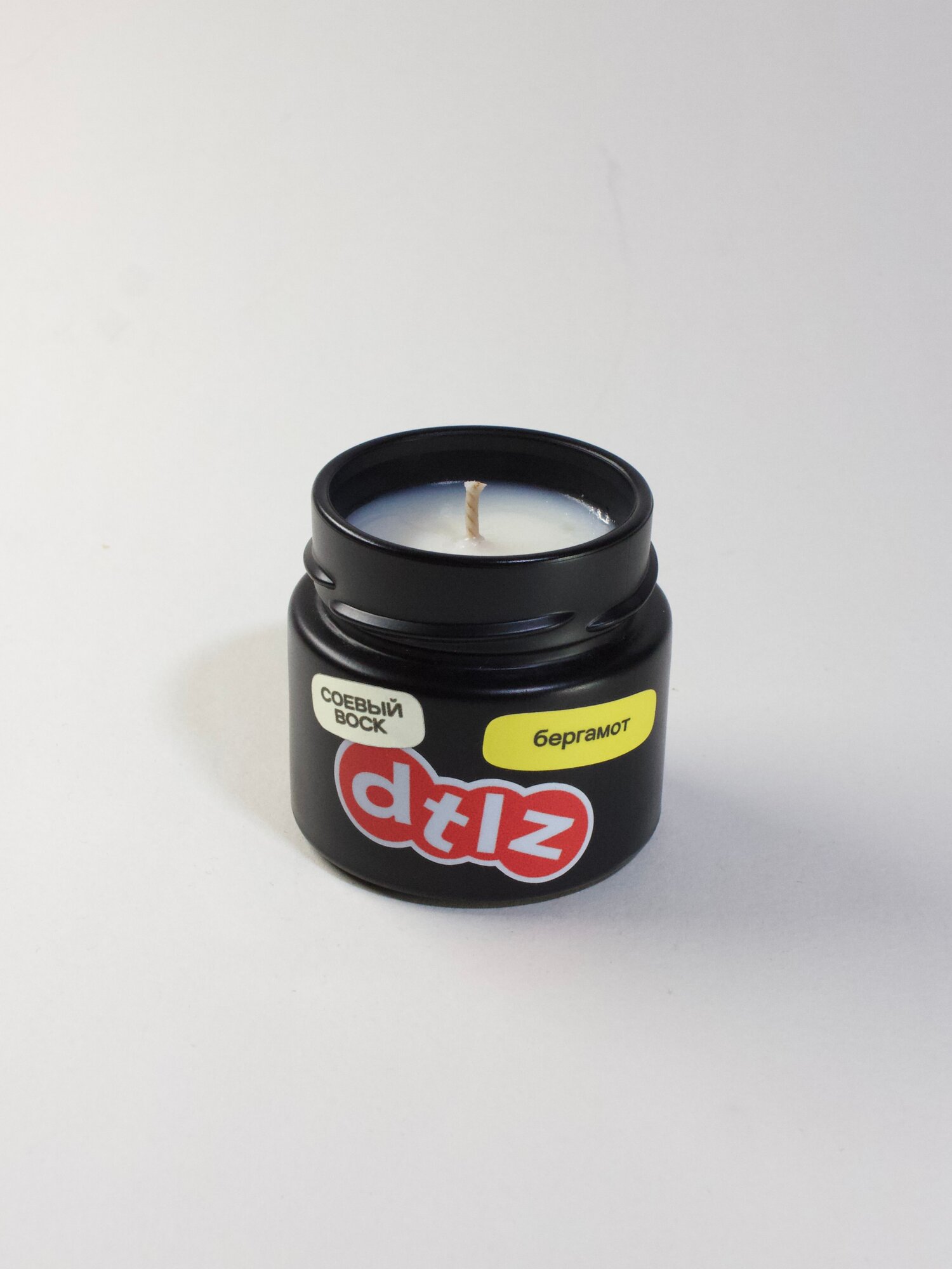 Dtlz / ароматическая свеча "бергамот" / в стакане с крышкой / соевый воск, 100 мл