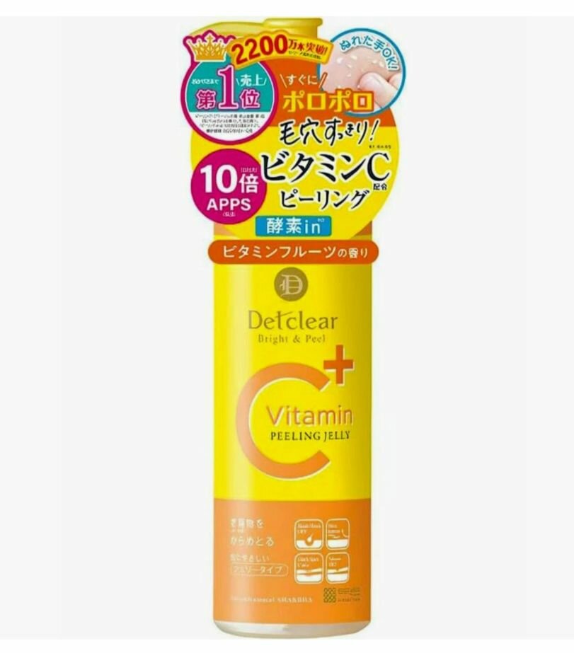 Meishoku Detclear Bright and Peel Vitamin С Peeling Jelly Очищающий пилинг-гель с эффектом скатывания с витамином С, 180мл, Япония