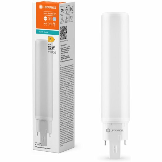 Светодиодная лампа Ledvance-osram LEDVANCE DULUX DE 26 LED 10W/840 (ЭПРА или 220В) G24Q-3