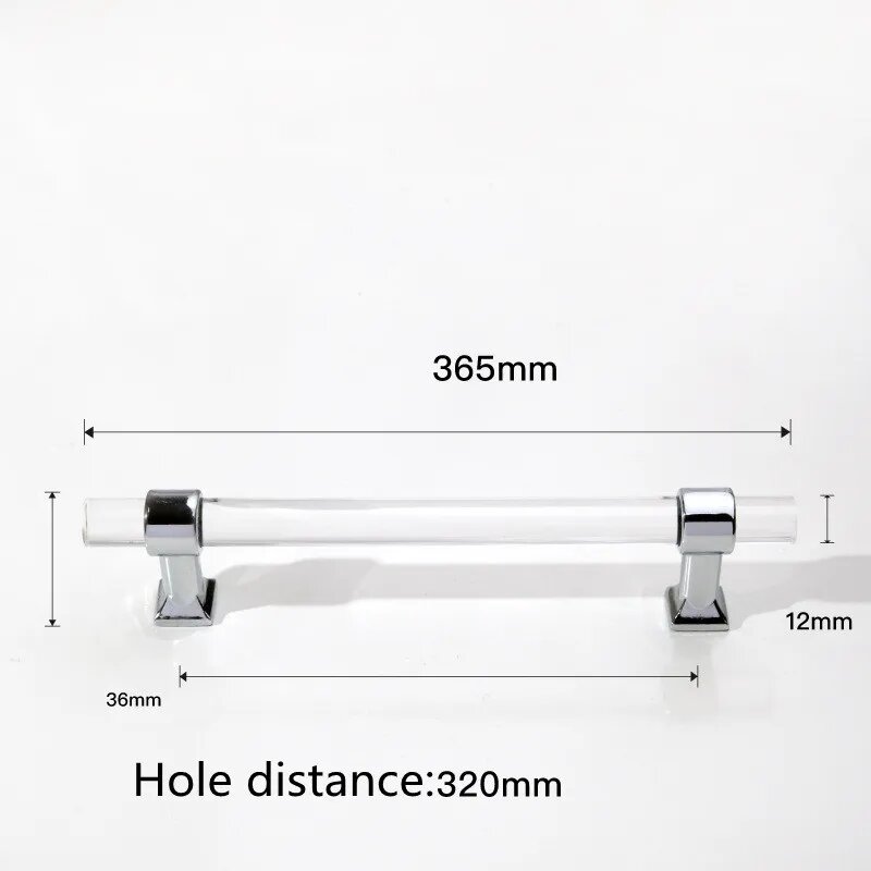 Ручки для шкафов KK & FING акриловые прозрачные Chrome 320mm