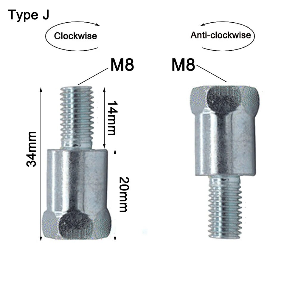 Адаптер для зеркала Type J, M8, 34 мм, 20 мм