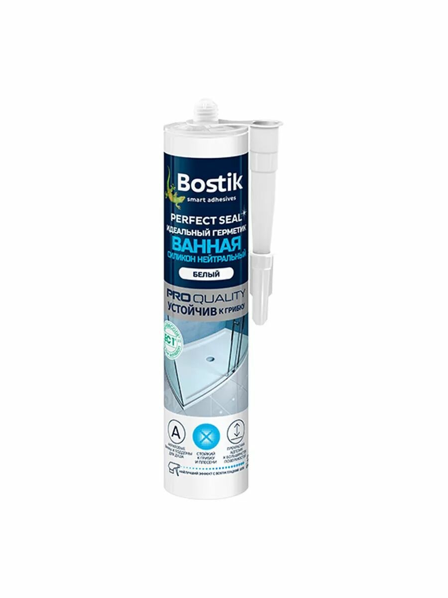 Герметик силиконовый для ванной Bostik Perfect Seal Нейтральный белый 280 мл.