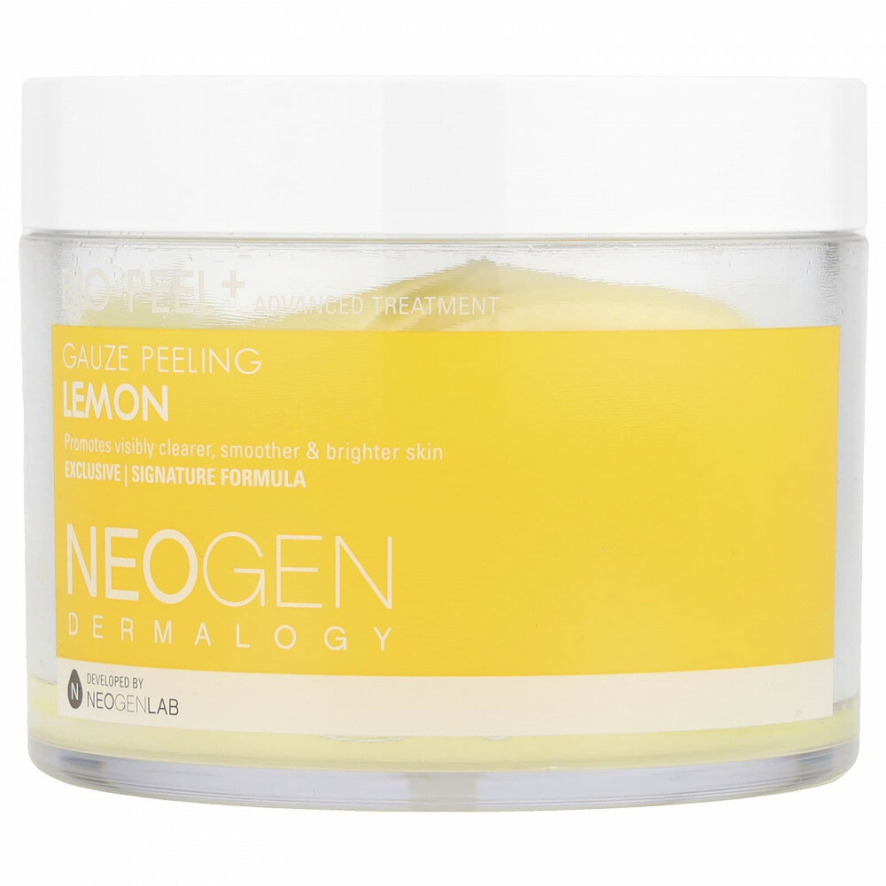 Neogen, Bio-Peel +, салфетки для пилинга, лимон, 30 штук