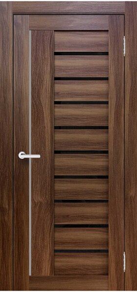 Межкомнатная Дверь Verda Y-4 Орех со Стеклом Лакобель Чёрный 2000х900мм (Полотно 1шт) / Верда.