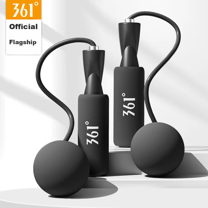 361° Jump Rope with Bearing, Fitness Home Exercise, Cordless Indoor And Outdoor, for Adults, Children, Students, Training Rope, Black