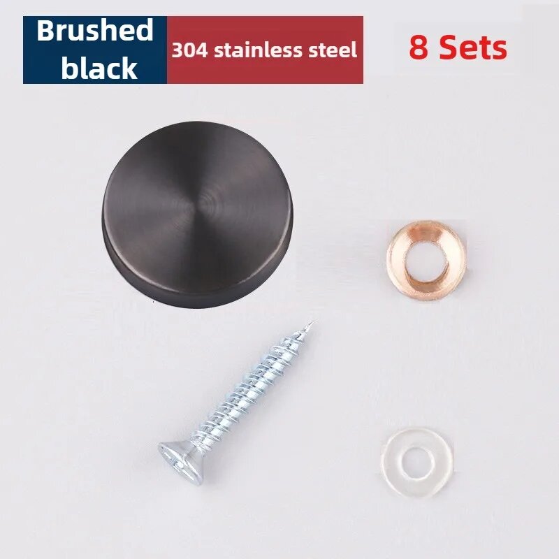Декоративные винты-гвозди для зеркал 16-40 мм, нержавеющая сталь 304, 8 16mm, Brushed black
