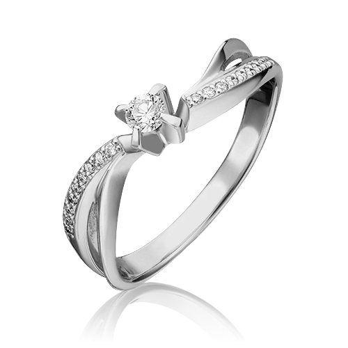 Кольцо, белое золото, 585 проба, бриллиант