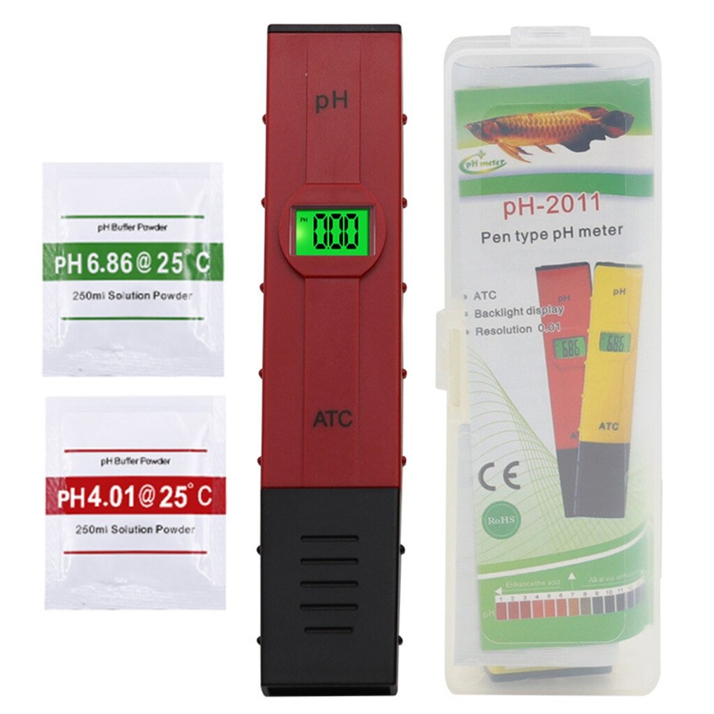 Измеритель pH Тестер качества воды для бассейна Сельское хозяйство Тестирование качества воды 0-14 Цифровой тестер pH Ручка Портативный