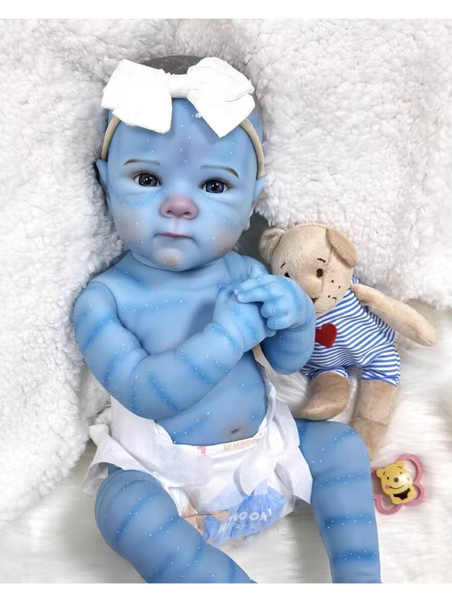 Кукла REBORN Нейтири, силикон, винил, для купания, свечение в темноте