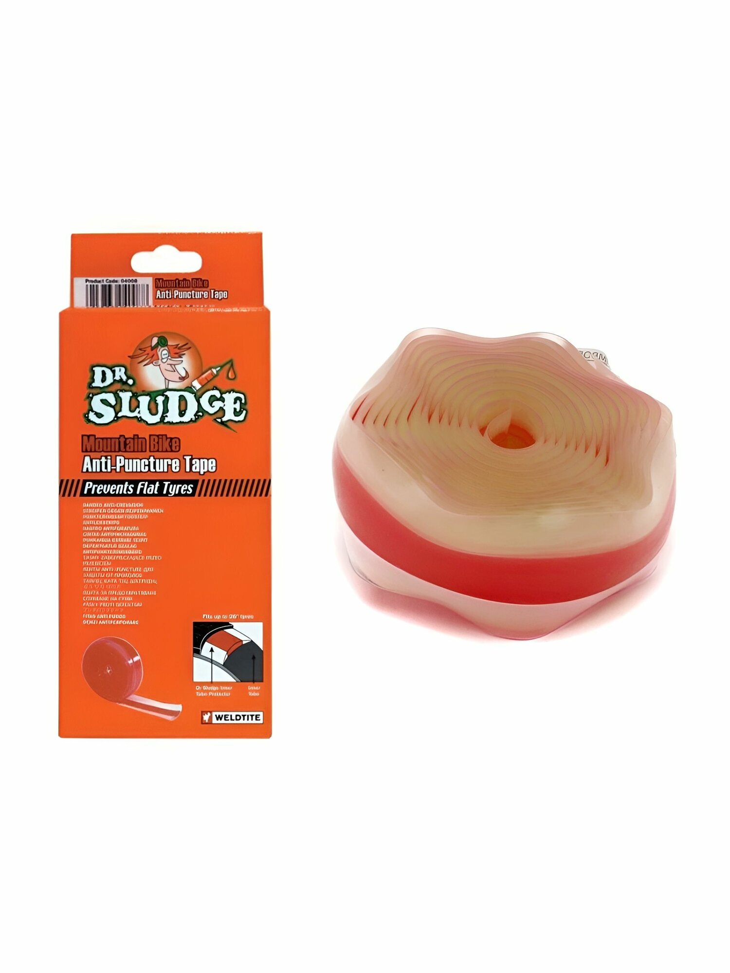 Лента антипрокольная для велосипеда на 2 колеса WELDTITE Dr. Sludge ПВХ 26 дюймов ширина 35 мм. Англия 7-04008