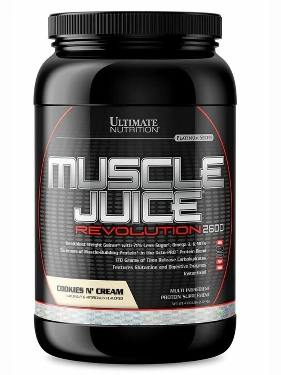 Гейнер Ultimate Nutrition Muscle Juice Revolution 2600 2120 гр, Печенье с кремом
