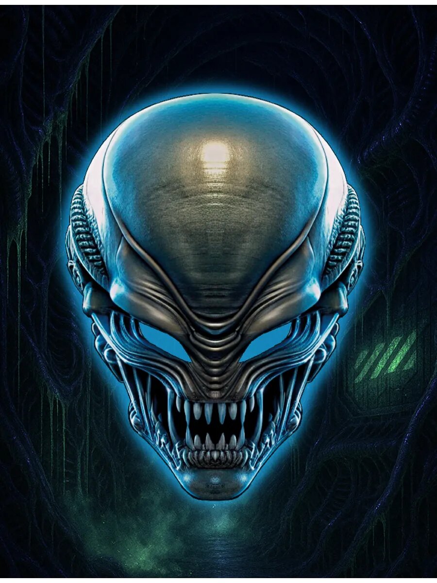 Карнавальная маска Чужой, синий