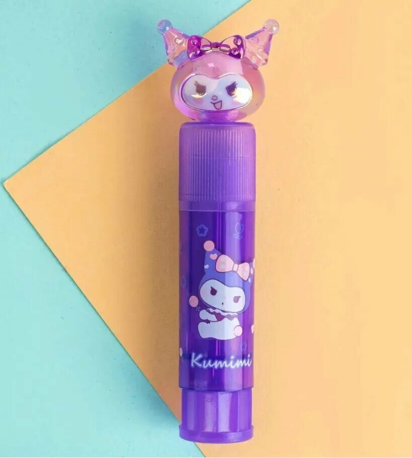 Ластик (ластик-карандаш) выдвижной в виде помады фигурка Kuromi Куроми фиолетовыйcharm