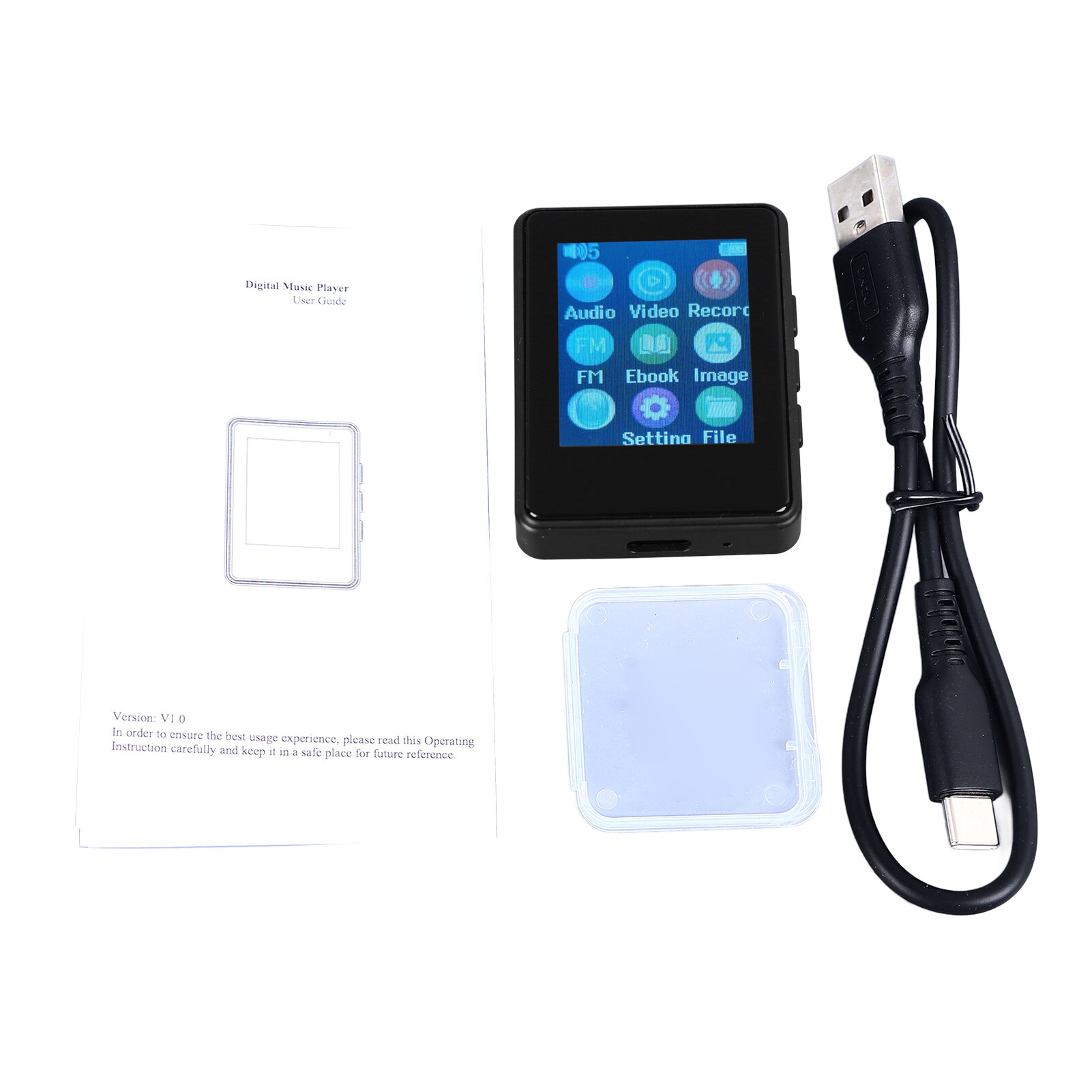 Музыкальный плеер с сенсорным экраном Bluetooth MP3-плеер 32 ГБ 210 мАч портативный студенческий MP3-плеер для музыки и видео