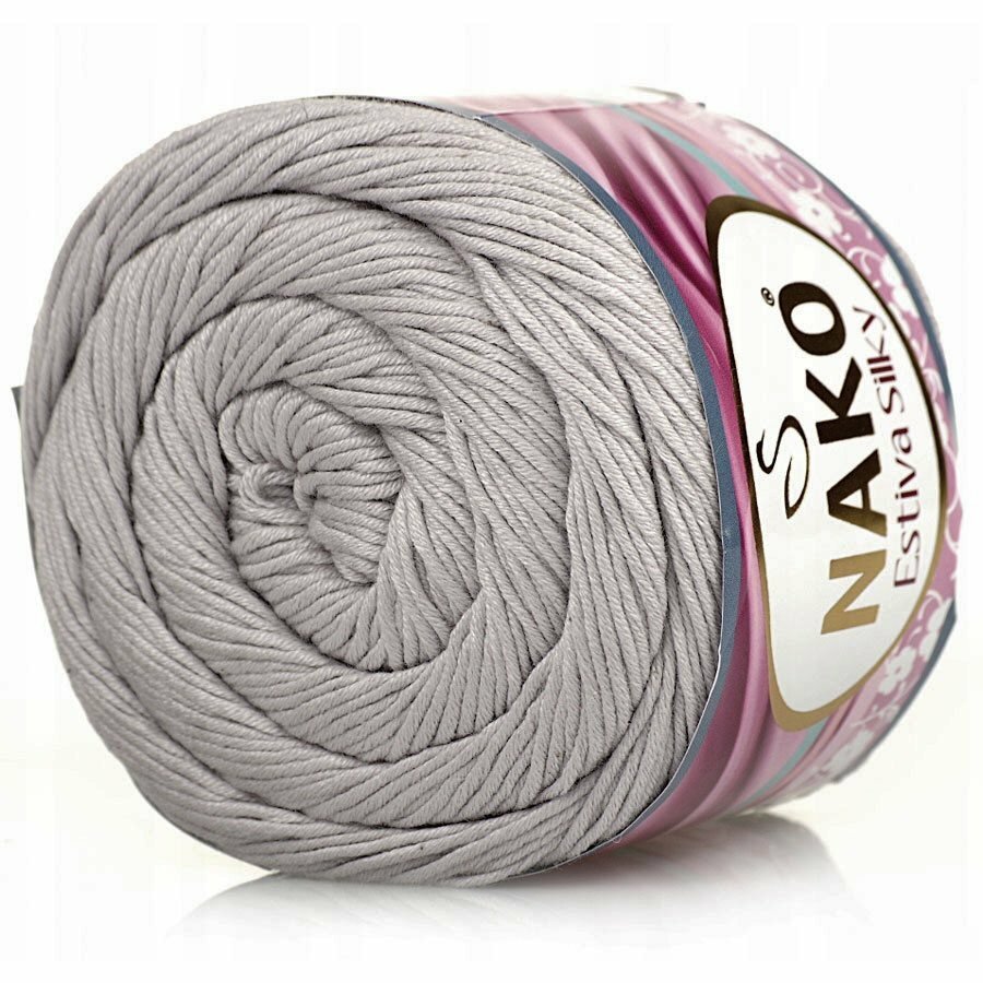 Пряжа Nako ESTIVA SILKY 12929 св. серый (5 мотков)